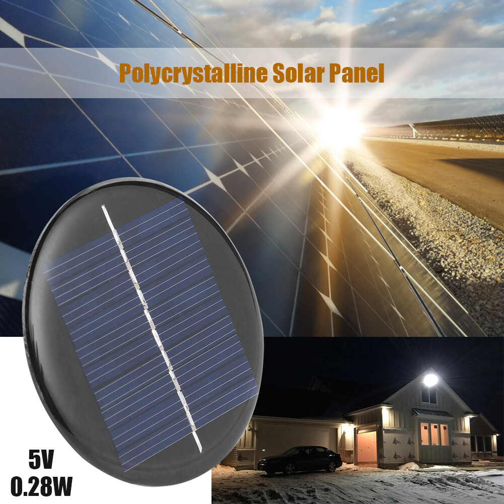2x 0.28W 5V Round Solar Panel DIY Battery Chargers Solar System Board ...