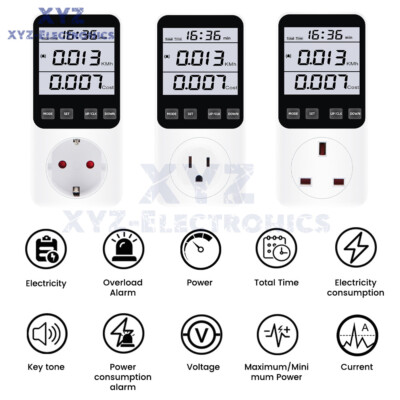 Smart Power Energy Meter Socket Analyzer Voltage Current Electricity ...