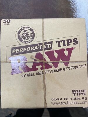 X50 RAW Authentic Perforated Wide Tips Genuine Roach Filter Sealed Box ...