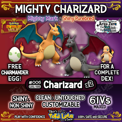 🌎 Pokemon Scarlet Violet 🏆 Charizard 🥇 Mighty Mark Raid 🏆 6IV Shiny ...