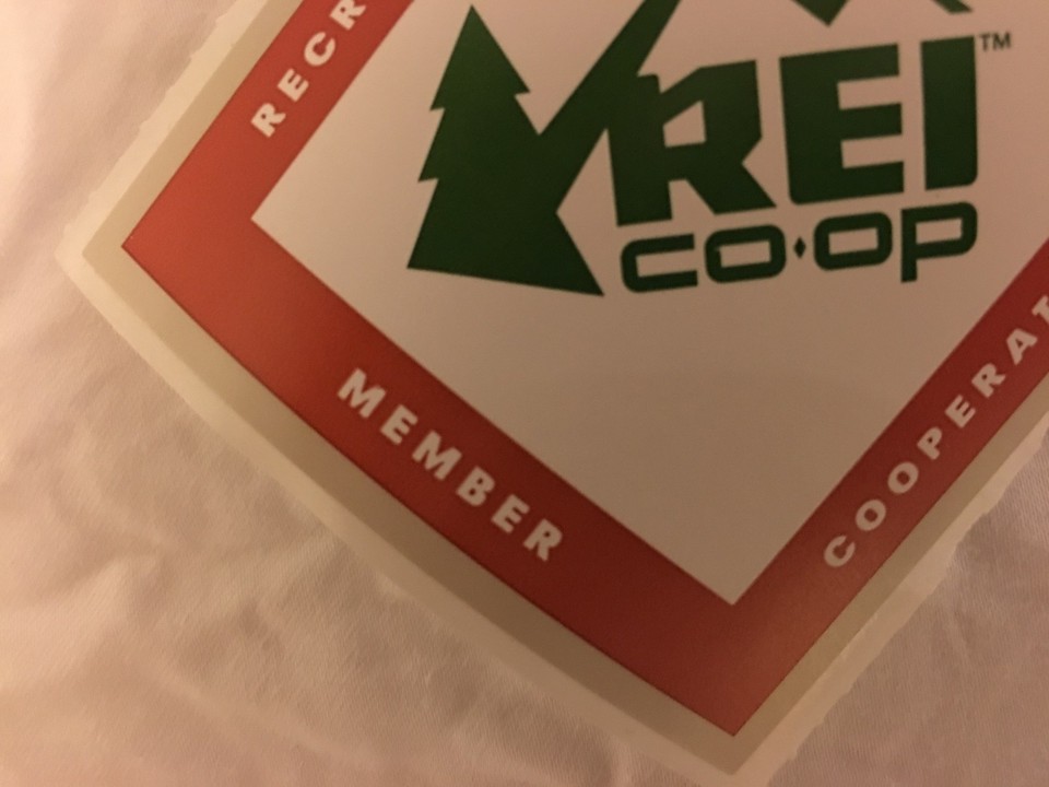 NEW REI Co-op Decal Sticker MEMBER Coop Hike Outdoor Official Diamond ...