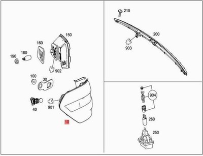 Genuine MERCEDES S212 E-CLASS Estate S212 Rear lamp combination ...