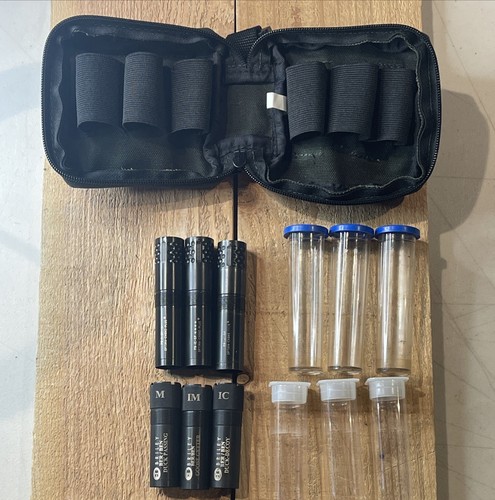 6 Benelli Beretta Choke Tubes + Case 12 Gauge OPTIMA F IC SK Briley M ...