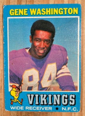 1971 TOPPS GENE WASHINGTON CARD#130 MINNESOTA VIKINGS BRONCOS MICHIGAN ...