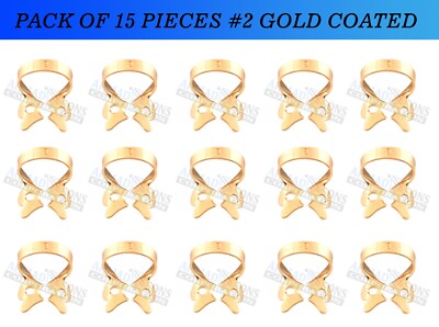 Endo #2 Dental Rubber Dam Starter Tooth Clamps Endodontic Gold Coated ...
