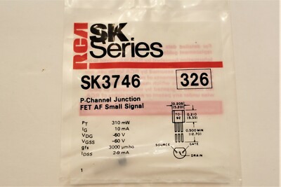 NOS/NIB RCA SK 3746 J-FET Transistor | eBay