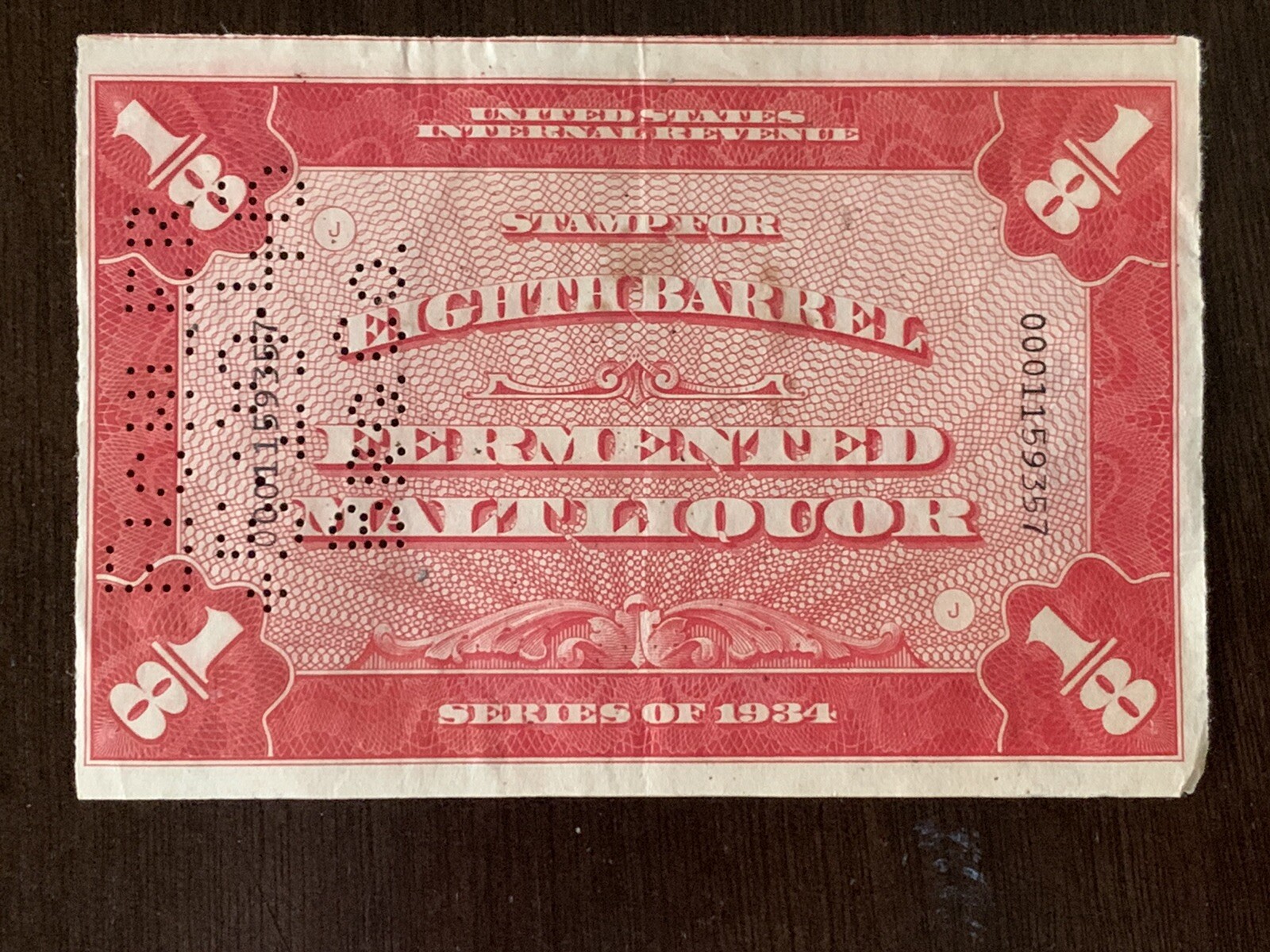 1/8 FERMENTED MALT LIQUOR LARGE BOB STAMP | eBay