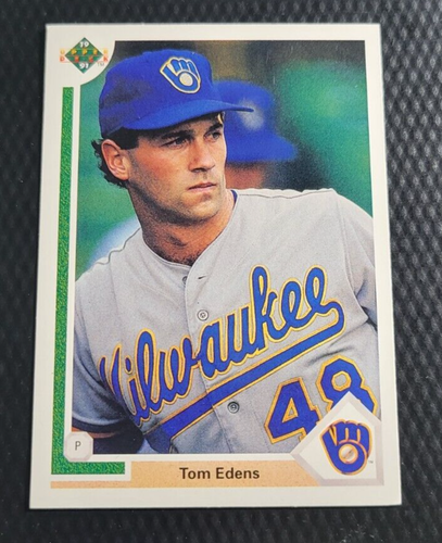 1991 Upper Deck TOM EDENS Milwaukee Brewers ROOKIE Pitcher MLB Baseball ...