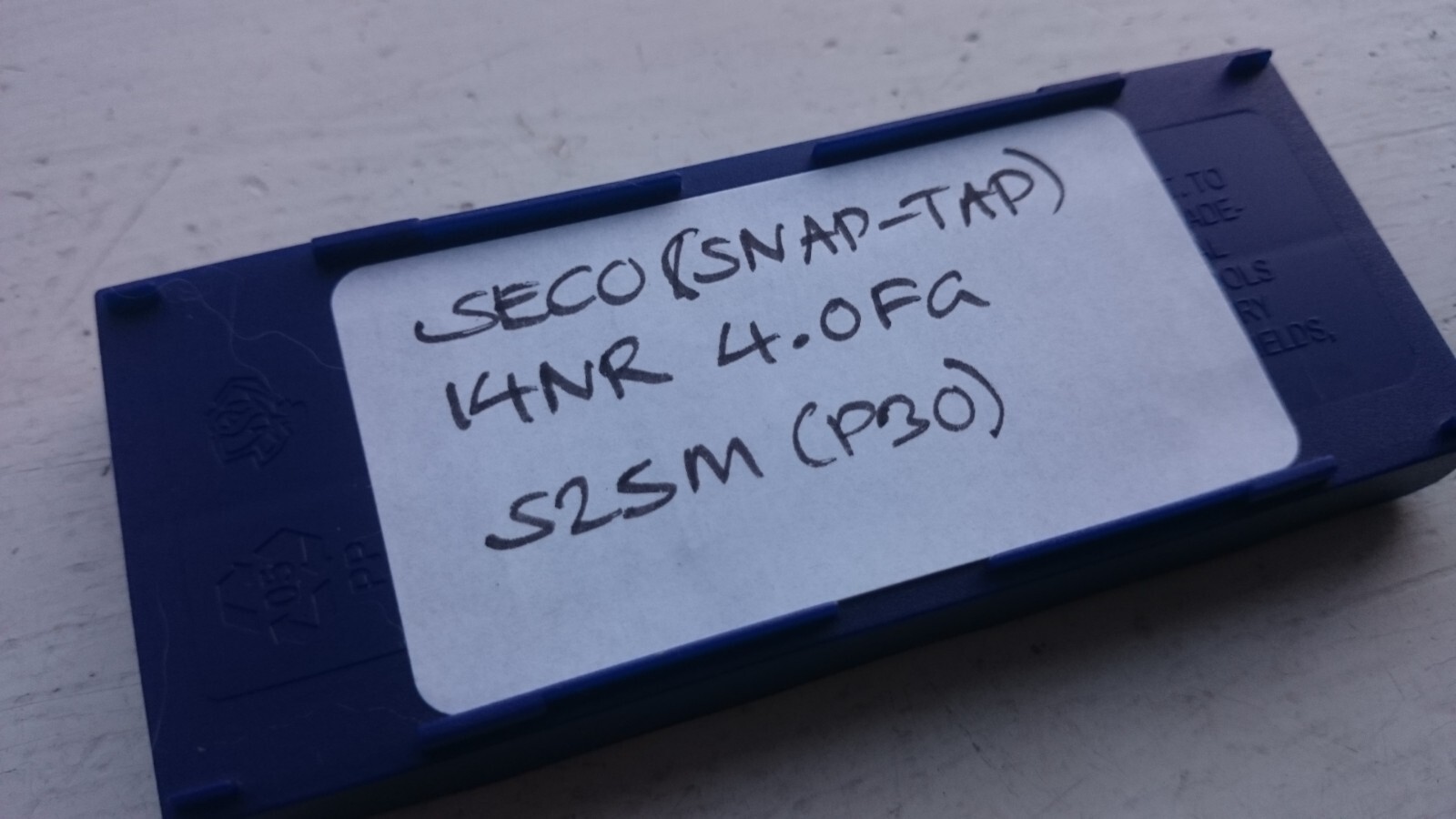 7 Seco Snap-tap grooving inserts 14NR4.0FG S25M ( 4.0 4mm groove 14NR 4 ...