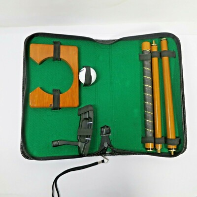 PORTABLE INDOOR GOLF PUTTING TRAINING SET PRACTICE KIT PUTTER CUP CASE ...