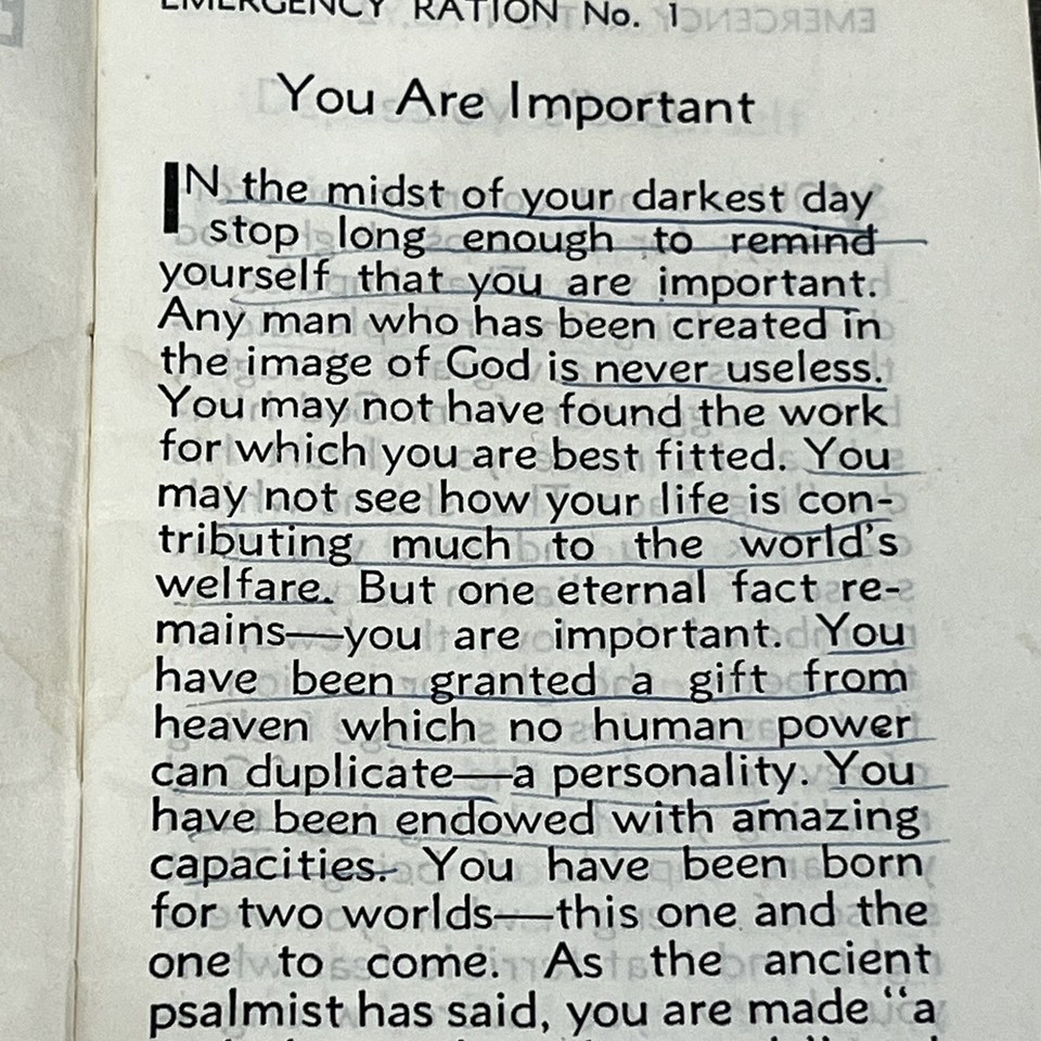 Vintage 1949 Pocket Emergency Rations Religious Booklet Roy L Smith ...