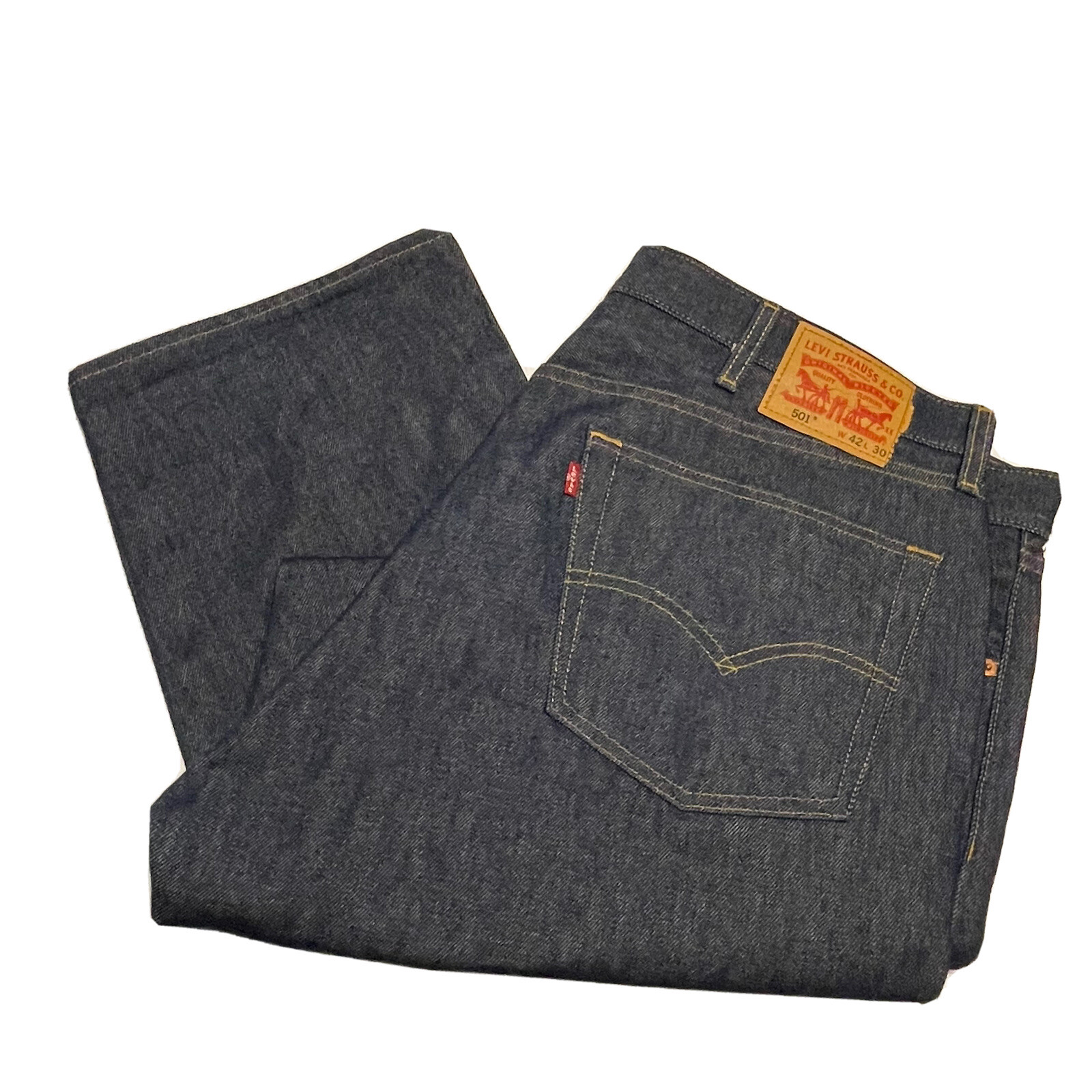 LEVIS 501 BUTTON FLY dark Denim Jeans Original Fit Me… - Gem