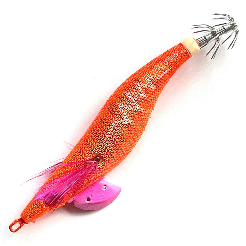 Luminous Fishing Lure Lifelike Wood Shrimp Squid Jig Hook Swimbait ...