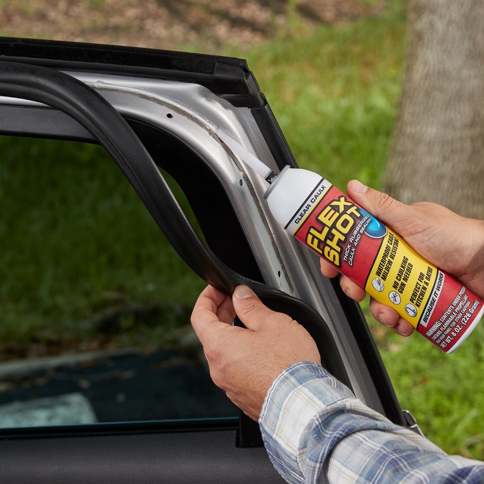 Flex Shot Clear 8-oz. Thick Rubber Adhesive Sealant Caulk Bond Seal BUY ...