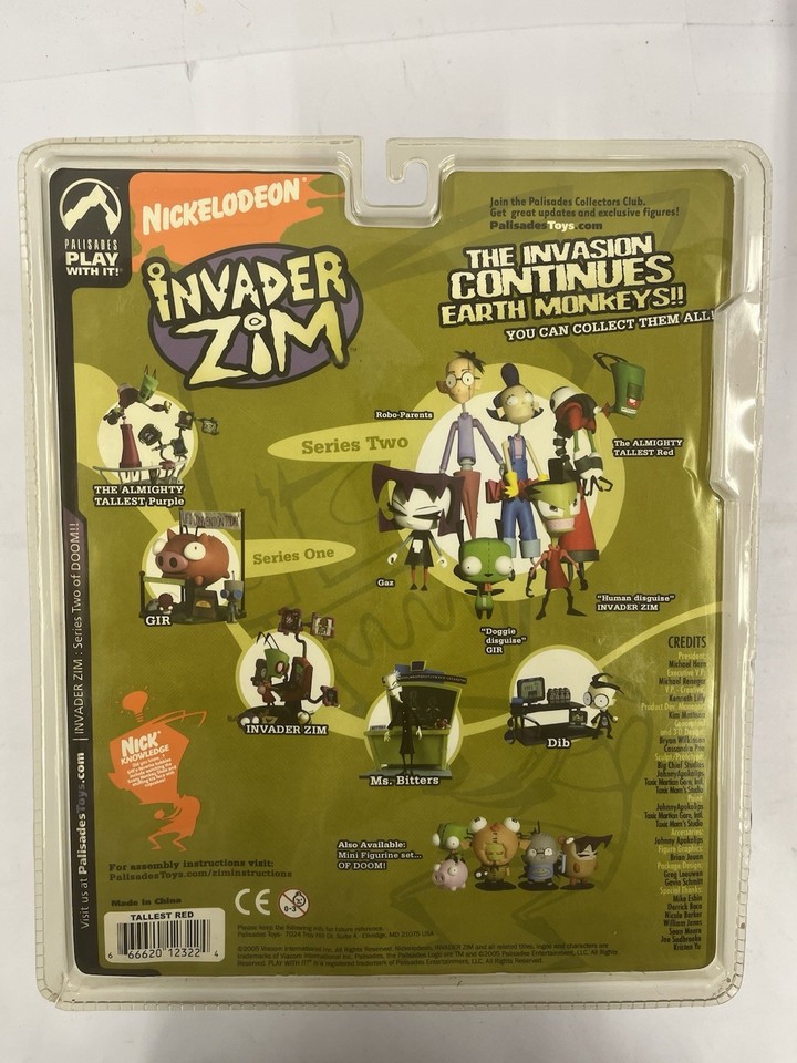 NICK Palisades Toys Invader Zim ALMIGHTY TALLEST RED Series 2 Figure ...