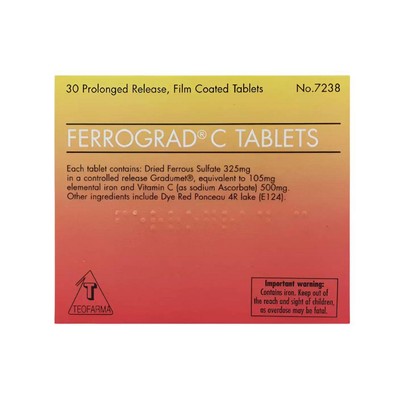 Ferrograd C Tablets x30 | Pro-longed Release For Vitamin C & Iron ...