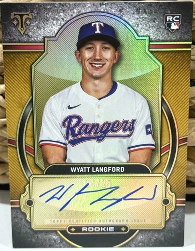 2024 Topps Triple Threads Gold 4/25 Wyatt Langford Rookie Auto- Texas ...
