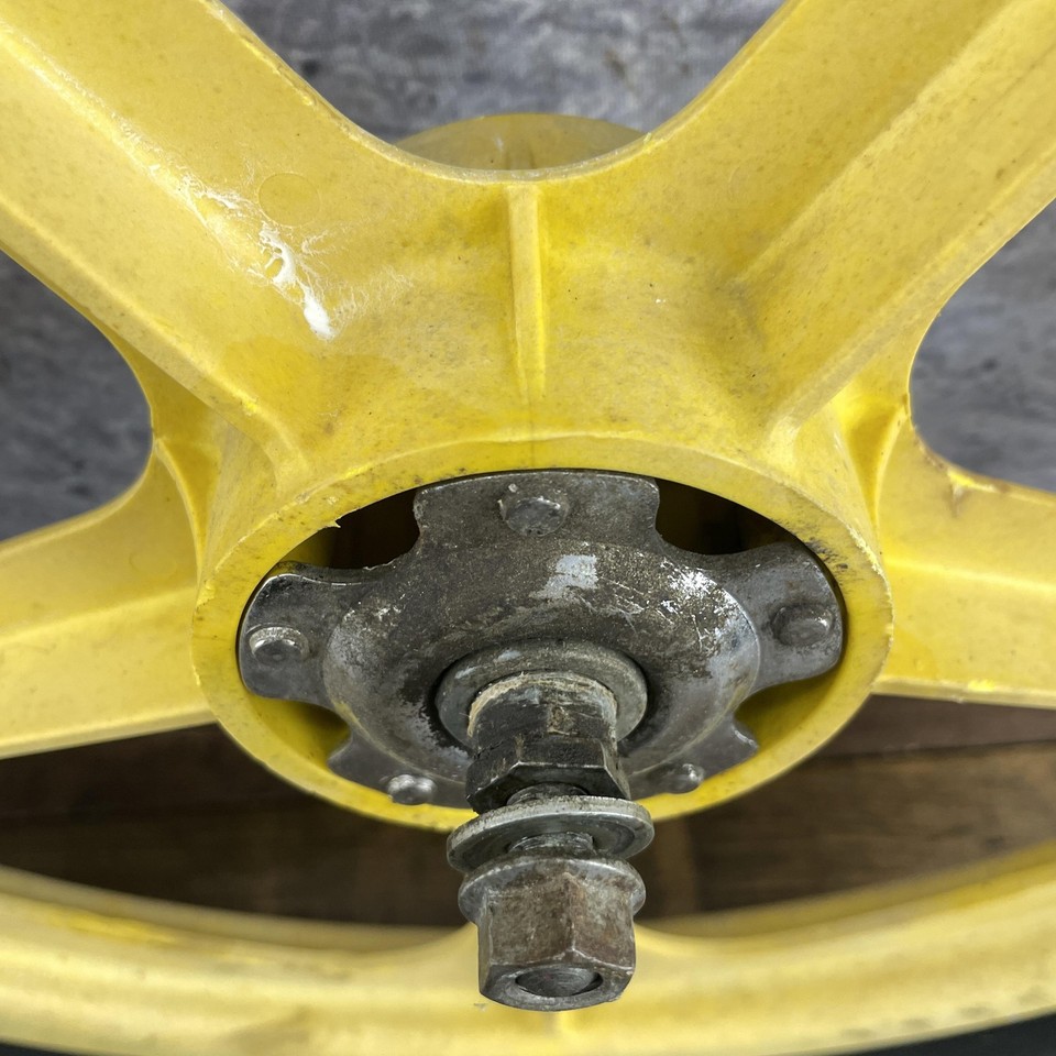 Skyway Tuff Wheel II BMX Mag Wheels 20 in Yellow Metal Flange Coaster ...