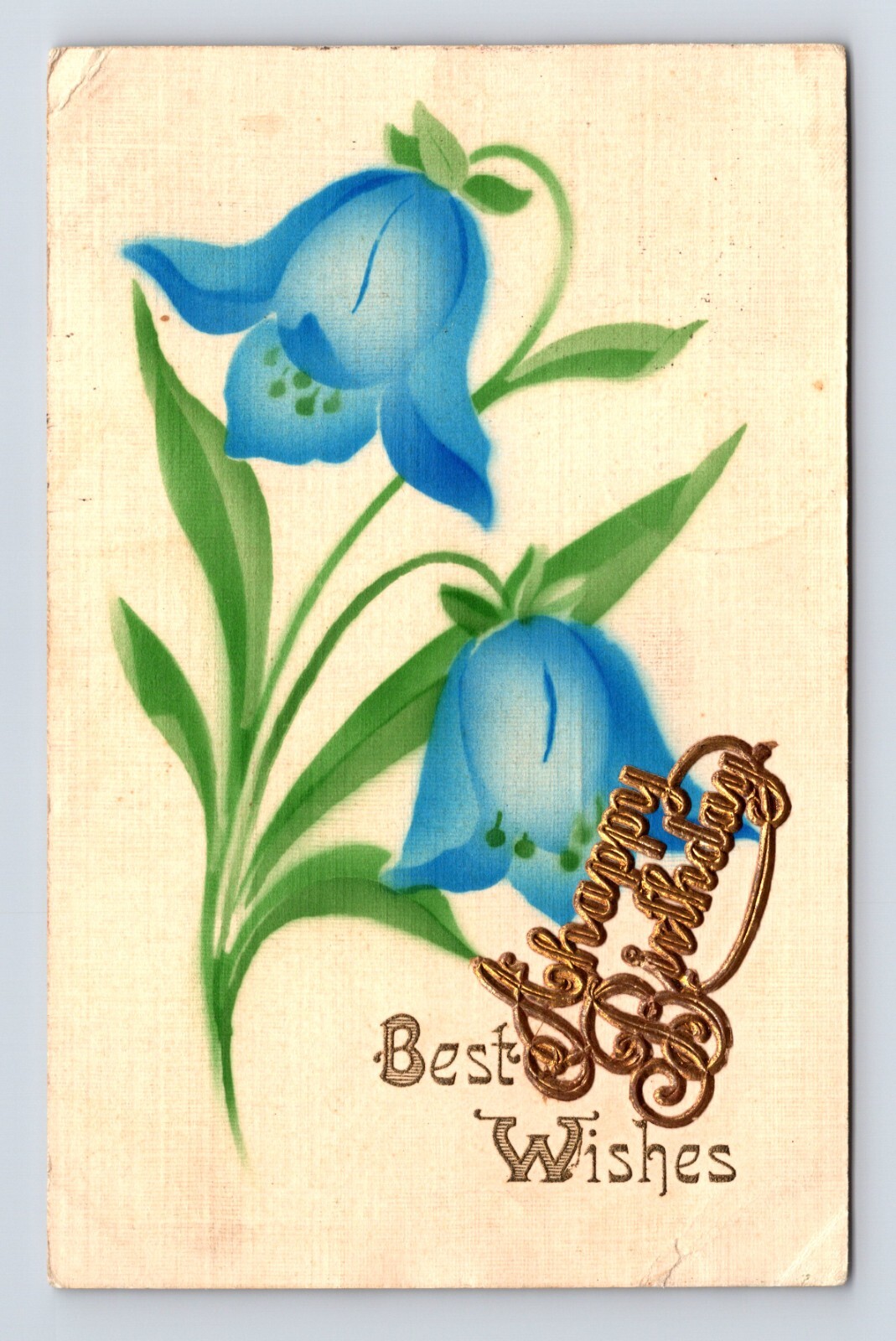 Vtg Best Wishes Happy Birthday Bluebells Floral Flowers Postcard ...