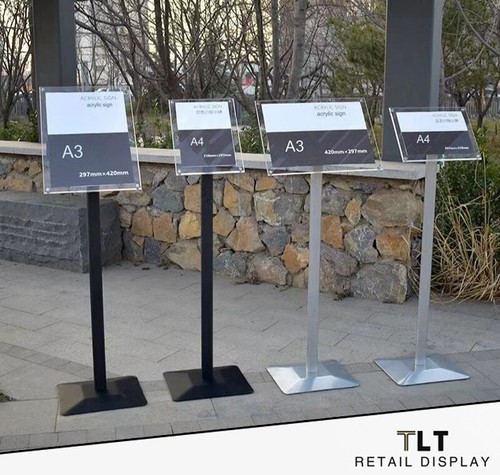 Prem Acrylic Floor Poster Stand Business Menu Display Foyer Pedestal ...