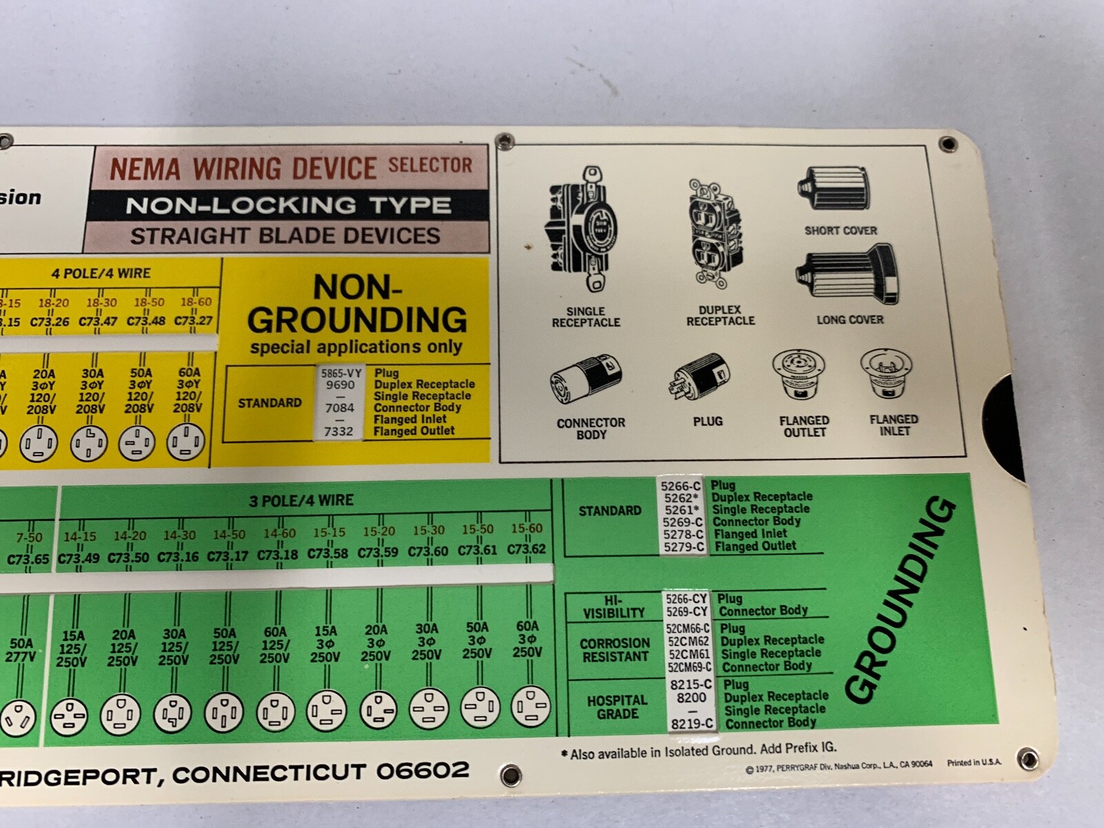 Vtg Hubbell NEMA Wiring Device Plug Selector Slide Rule Calculator (A3 ...