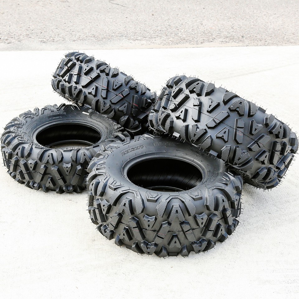 Set of 4 Forerunner Knight ATV UTV Mud Tires 2x 25x10-12 2x 25x8-12 6 ...