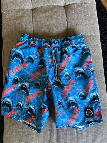 NEFF Jaws Shark Hot Tub Swim Trunks Surf Shorts Ocean Blue Men's size S ...