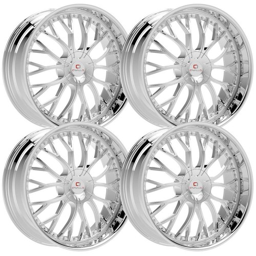 (Set-4) Cavallo CLV-33 22x9.5 5x115/5x120 15mm Nano Chrome wheels rims ...