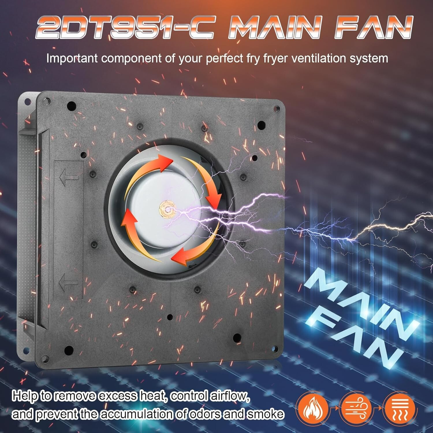 2DT951-C Main Fan Motor Kit for Perfect Fry Countertop Deep Fryer DSA ...