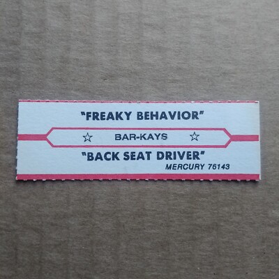 BAR-KAYS Freaky Behavior/Back Seat Driver JUKEBOX STRIP Record 45 rpm 7 ...