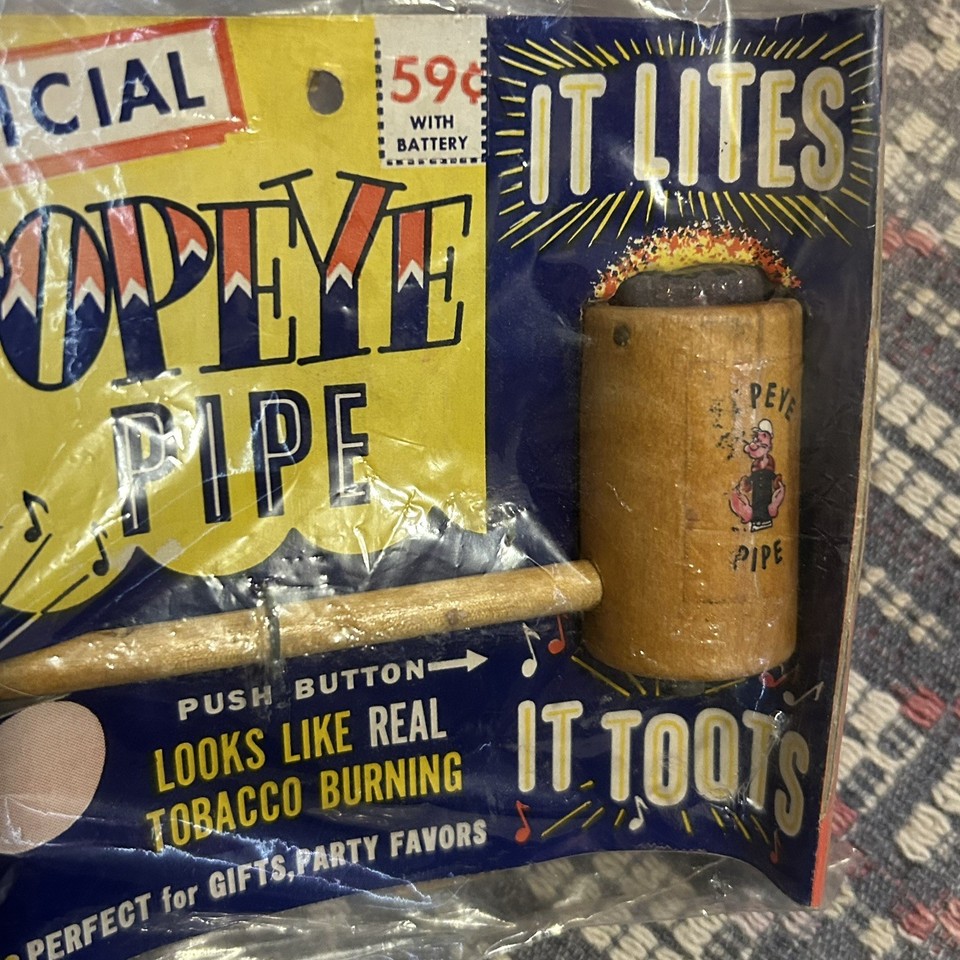 Vintage 1958 Popeye Micro-Lite Toy Pipe Putnam Products Sealed in ...