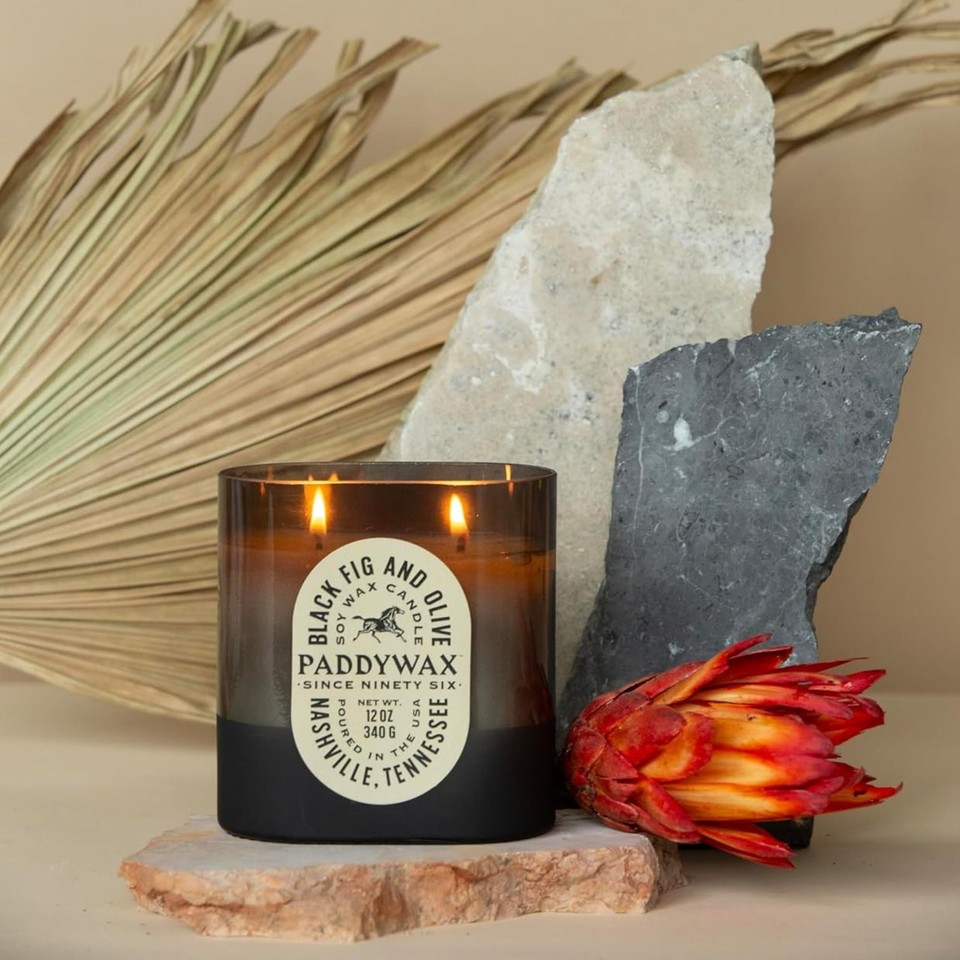 Paddywax Vista Scented Candle with Lid in Reusable Tonal Glass Jar ...