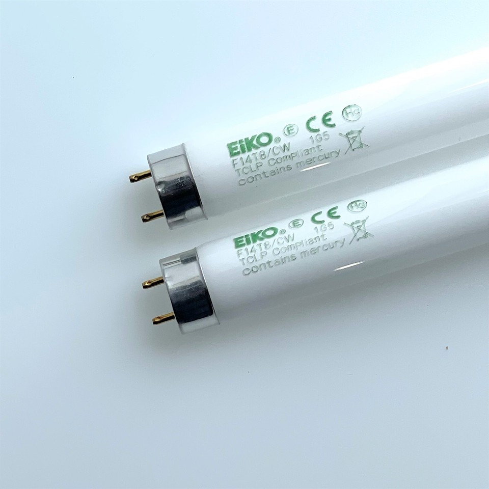 2x Eiko 15519 F14T8/CW 14W 15" Inch T8 4100K Linear Fluorescent Light ...