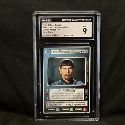 First Officer Spock UR Mirror, Mirror Star Trek CCG MINT CGC (7009) 9 ...