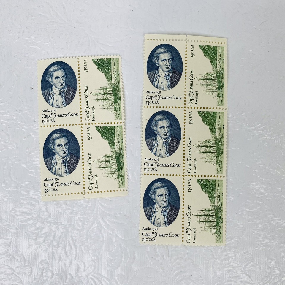 Capt. James Cook 13 Cents 1978 USPS Postage Stamps 1 Full Sheet Plus ...