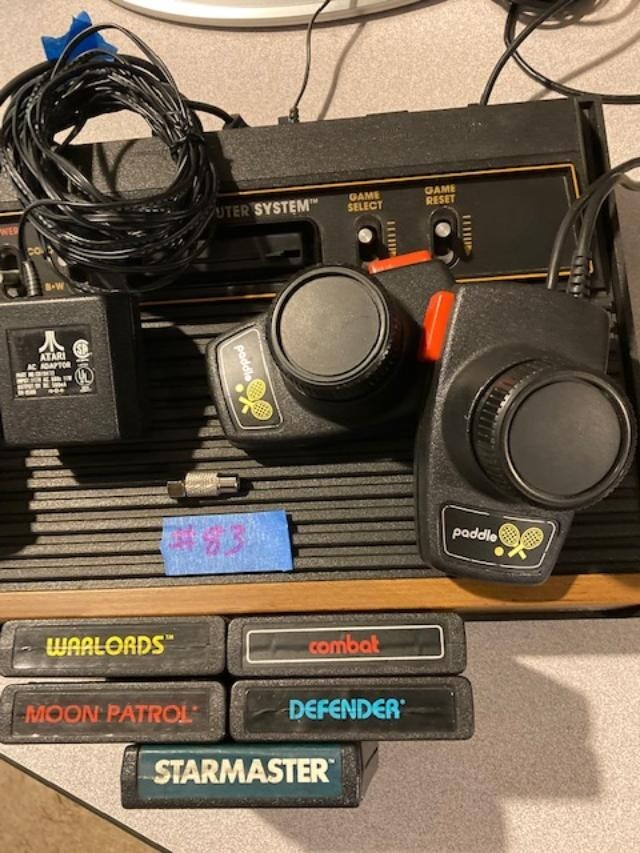 #83 - Atari 2600A (Tested 4 - Switch) Sunnyvale, Cal. w/ Joys, Paddles ...