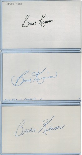 (3) BRUCE KIMM INDEX CARD SIGNED 1976-80 TIGERS CUBS WHITE SOX PSA/DNA ...