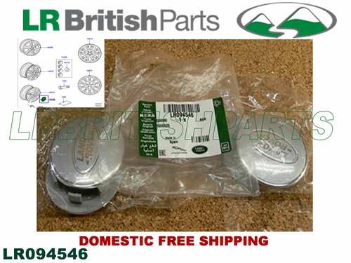 GENUINE LAND ROVER CENTER CAP WHEEL HUB COVER SET SILVER LR4 EVOQUE ...