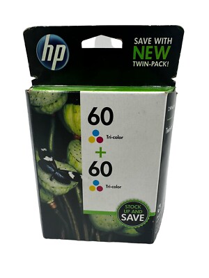 Genuine HP CZ072FN 60 Tri-Color Printer Ink Cartridge 2-Pack EXP 2017 ...