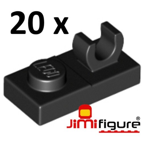 NEW 20 x LEGO 1x2 Modified Plate with O Clip on Top Black 44861 Bulk ...