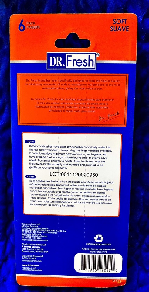 Dr. Fresh 11 Toothbrushes for The Family ALL SOFT-6 Adult & 5 Kids FREE ...