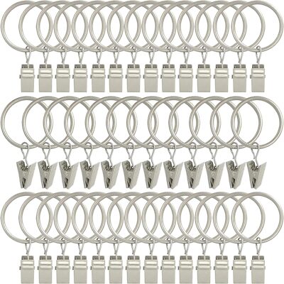 40 Pack Curtain Rings With Clips, Drapery Clips With Rings, Hangers Dra ...