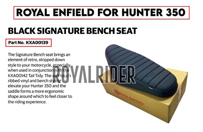 Fits Royal Enfield SIGNATURE BENCH SEAT, BLACK For HUNTER 350 | eBay