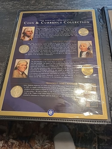Official Presidential US Coin & Currency Set in Folder With ...