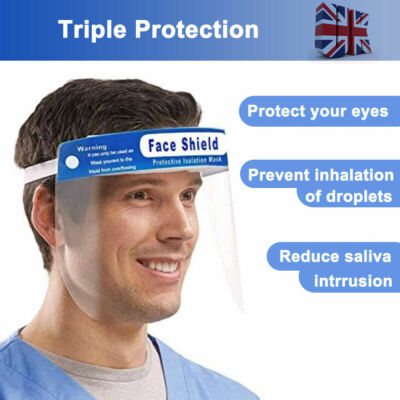 5 x Full Face Covering Visor Mask Shield Protection Reusable Splash ...