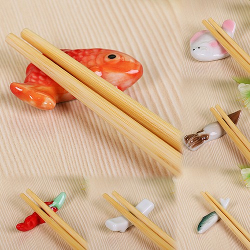 Fish Shape Ceramic Chopstick Holder Rest Fork Storage Rack Kitchen ...