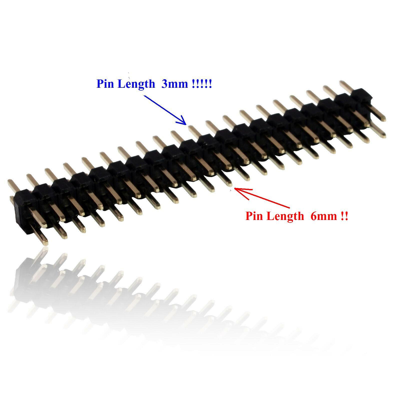 US 10PK 2.54mm Pitch 2X40 Pin Header Strip Double Row Male DIY PCB ...