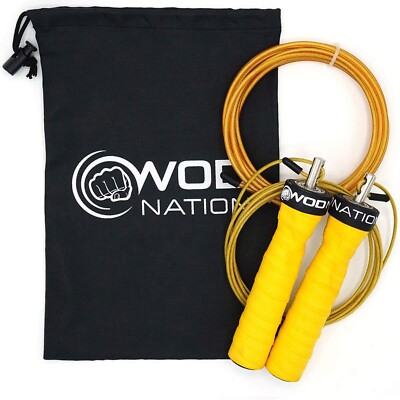 WOD Nation Attack Speed Jump Rope Adjustable Jumping Ropes Two Cable ...