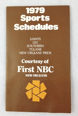 NFL 1979 New Orleans Saints, LSU, Tulane, Southern Combo Schedule ...