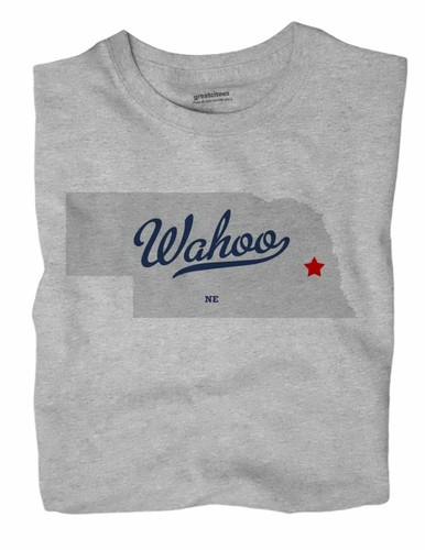 Wahoo Nebraska NE Neb Nebr T-Shirt MAP | eBay